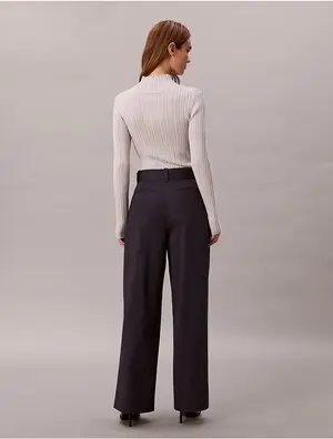 Calvin Klein Belted Tailored Pants - Inkwell
