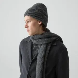 Theory Beanie In Astor Wool - Charcoal