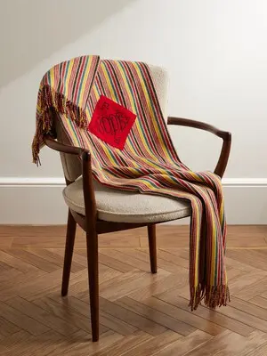 BODE Lawrence Logo-appliquéd Striped Wool Blanket - Multi