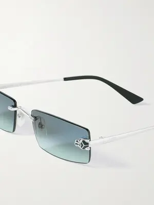 Cartier Panthère De Square-frame Sunglasses - Silver