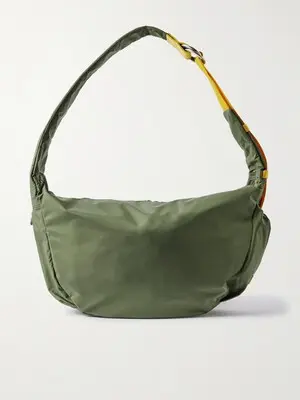 MASTER-PIECE CO Ark Leather-trimmed Nylon Shoulder Bag - Green
