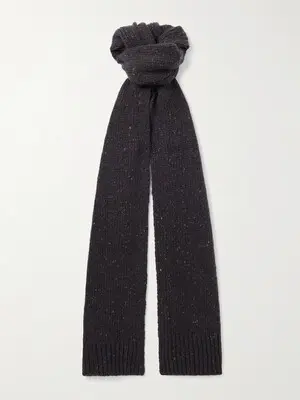 Gabriela Hearst Folkstone Ribbed Cashmere Scarf - Gray