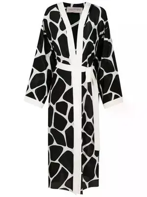 Valentino Garavani Animal-print Silk Cover-up - Black