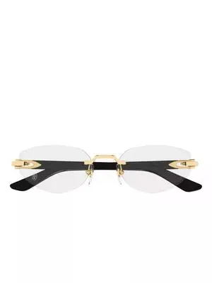 CARTIER Geometric-frame Rimless Glasses - Black