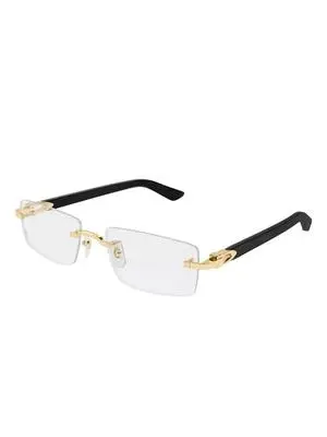 CARTIER Rectangle Rimless Eyeglasses - Black