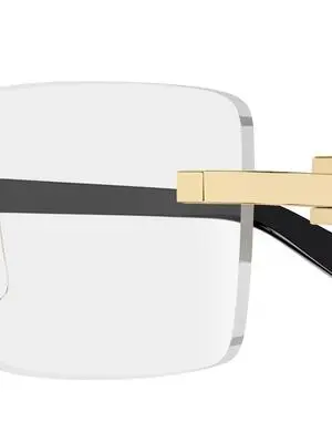 Cartier Rectangle Rimless Eyeglasses - Black