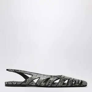 Alaïa Python-effect Slingback Ballerinas