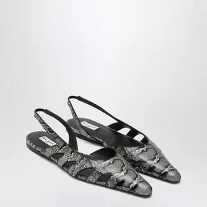 Alaïa Python-effect Slingback Ballerinas