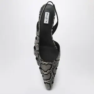Alaïa Python-effect Slingback Ballerinas