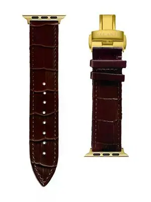 VELANTE Crocodile-embossed Apple Watch Strap