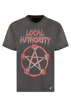LOCAL AUTHORITY LA Printed Cotton T-shirt - Black