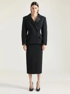 Givenchy Midi Pencil Skirt In Double Wool Crepe