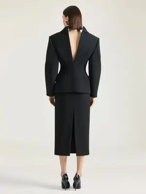 Givenchy Midi Pencil Skirt In Double Wool Crepe