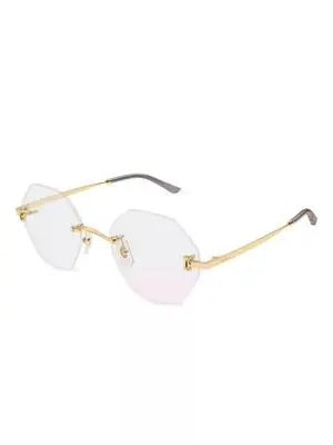 CARTIER Geometric-frame Rimless Glasses - Gold