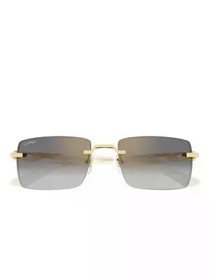 CARTIER Rectangle-frame Sunglasses - Gold