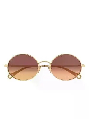 Chloé Ch0326s Round Frame Sunglasses - Gold