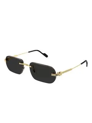 CARTIER Round-frame Rimless Sunglasses - Gold