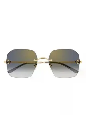CARTIER Geometric-frame Rimless Sunglasses