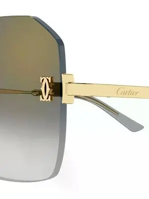 CARTIER Geometric-frame Rimless Sunglasses