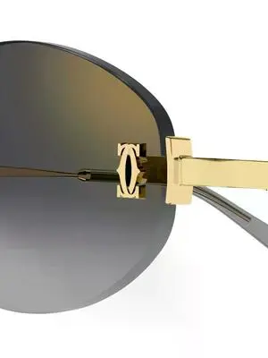 CARTIER Logo-detail Round-frame Sunglasses