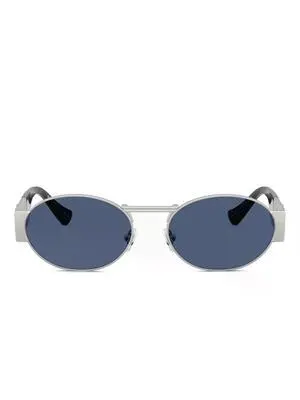 Versace Medusa-detail Round-frame Sunglasses - Silver