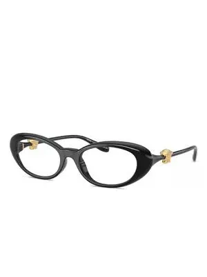 Versace Medusa-detail Oval-frame Eyeglasses - Black