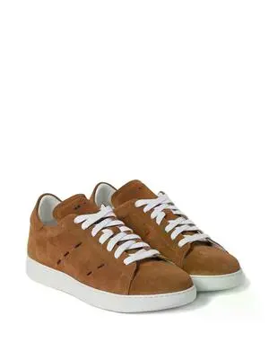 Kiton Stitched Calfskin Sneakers - Brown