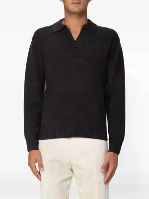 PAOLO PECORA V-neck Knitted Polo Sweater