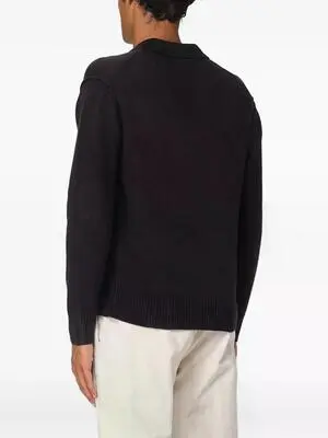 PAOLO PECORA V-neck Knitted Polo Sweater