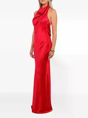 ROSERRY Halterneck Maxi Dress - Red