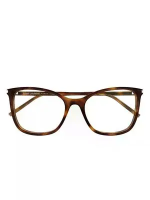 Saint Laurent Geometric Eyeglasses - Brown