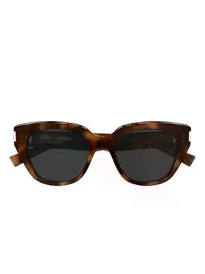 Saint Laurent Geometric Frame Sunglasses - Brown