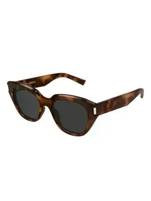 Saint Laurent Geometric Frame Sunglasses - Brown