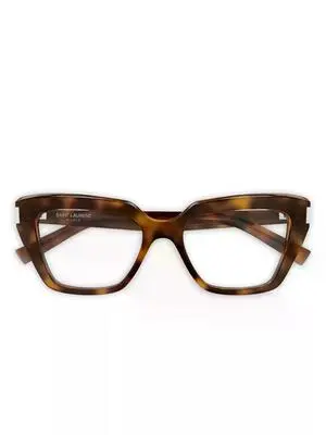 Saint Laurent Geometric Eyeglasses - Brown
