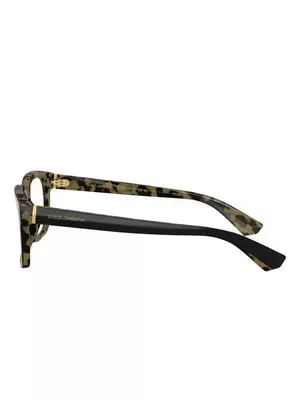 Dolce & Gabbana Square Leopard-print Glasses