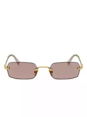 Miu Miu Rectangle-frame Sunglasses - Gold