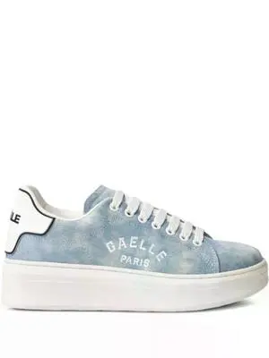 GAELLE Logo-embroidered Denim Sneakers