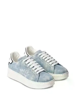 GAELLE Logo-embroidered Denim Sneakers