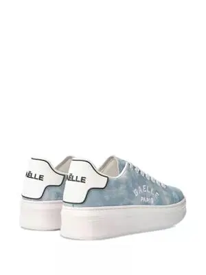 GAELLE Logo-embroidered Denim Sneakers