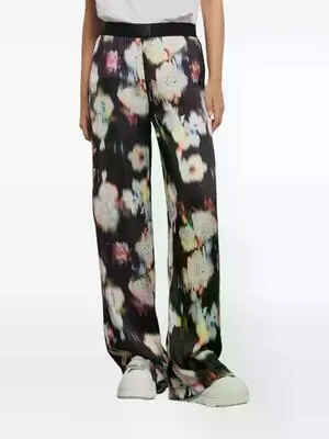 GAELLE Floral Satin Trousers