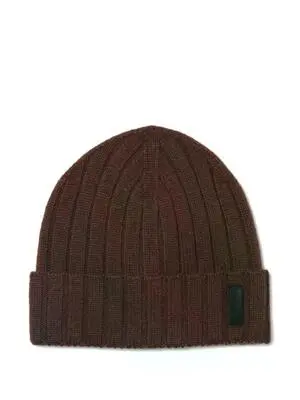 Emporio Armani Ribbed Beanie - Brown