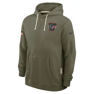 Nike Houston Texans Salute To Service Sideline Dominant Force Dri-fit Nfl Pullover Hoodie - Brown