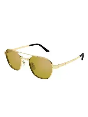 CARTIER Pilot Frame Browline Sunglasses - Gold