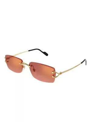 CARTIER Rectangle-frame Sunglasses - Gold