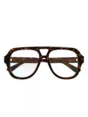Chloé Logo Lettering Glasses - Brown
