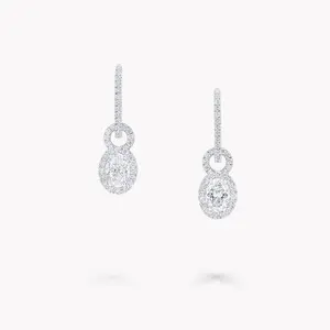 Graff Icon 8 Oval Diamond Earrings - White Gold