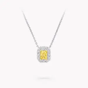 Graff Icon Radiant Cut Diamond Pendant - White Gold And Yellow Gold