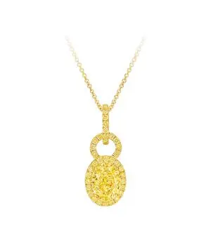 Graff Icon 8 Oval Yellow Diamond Pendant - Yellow Gold