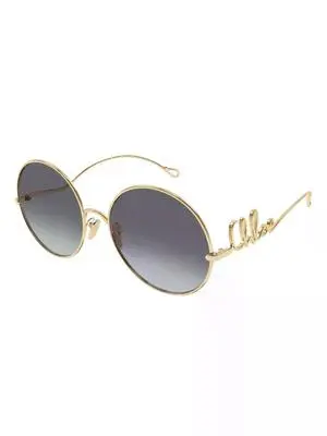 Chloé Logo-lettering Round-frame Sunglasses