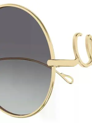 Chloé Logo-lettering Round-frame Sunglasses